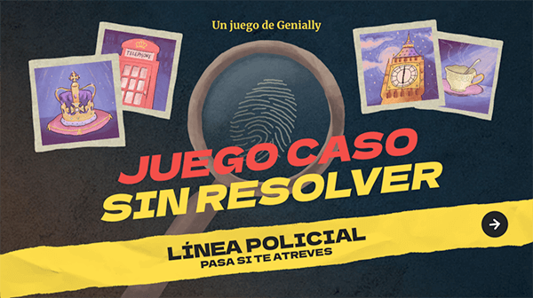 Juego caso sin resolver | Plantillas de Genially